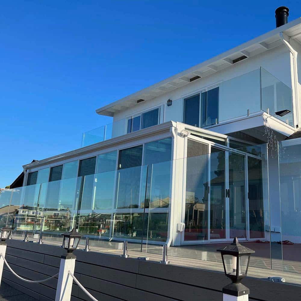 ClearView GLASS RAILINGS 30 in. x 39 in. CVGR Hercules Glass Panel wit ...