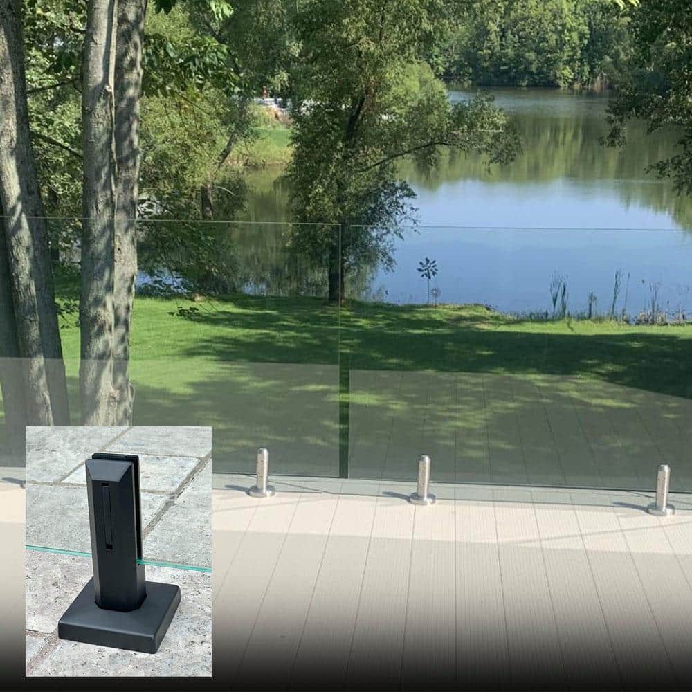 ClearView GLASS RAILINGS 36 in. x 39 in. CVGR Hercules Glass Panel wit ...