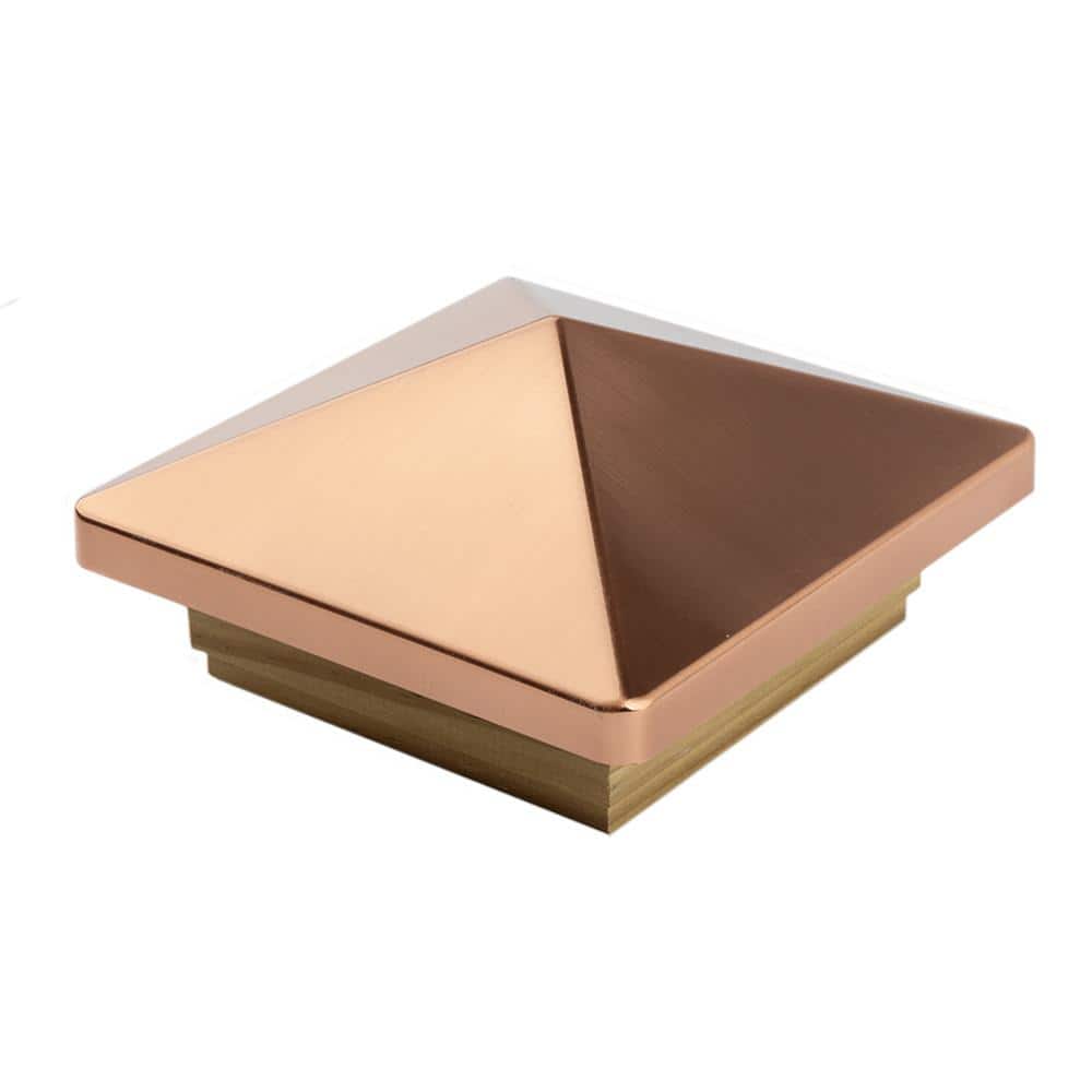 4 in. x 4 in. Verona Copper High Point Pyramid Post Cap – Super Arbor