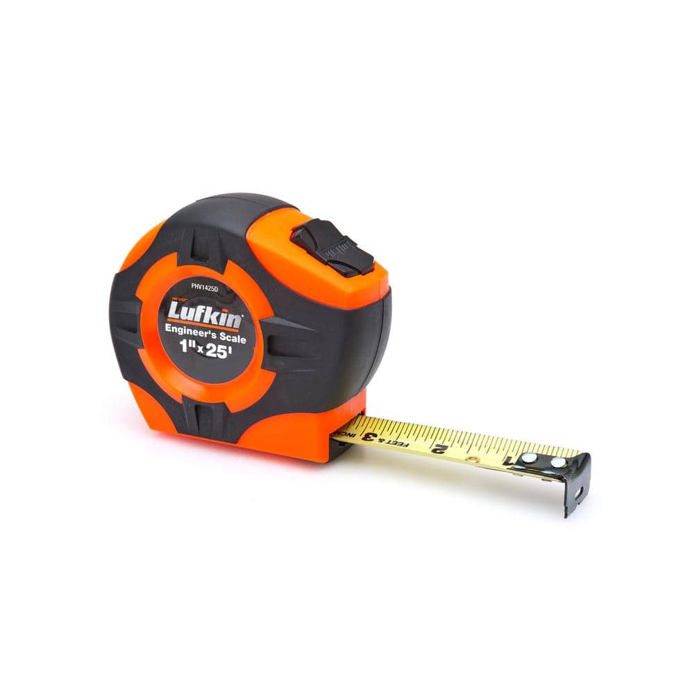 Crescent Lufkin 1 in. x 25 ft. Power Return Engineer's Tape Measure ...