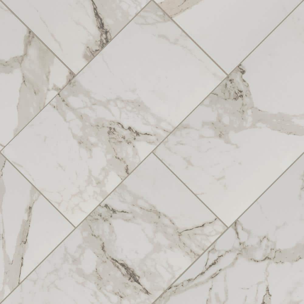 MSI Crystal Bianco 12 in. x 24 in. Polished Porcelain Floor and Wall T ...