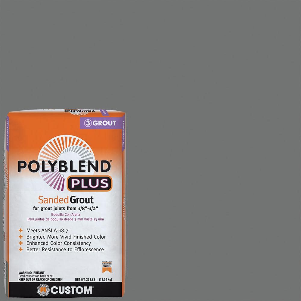 Custom Building Products Polyblend Plus #644 Shadow 25 lb. Sanded Grou ...