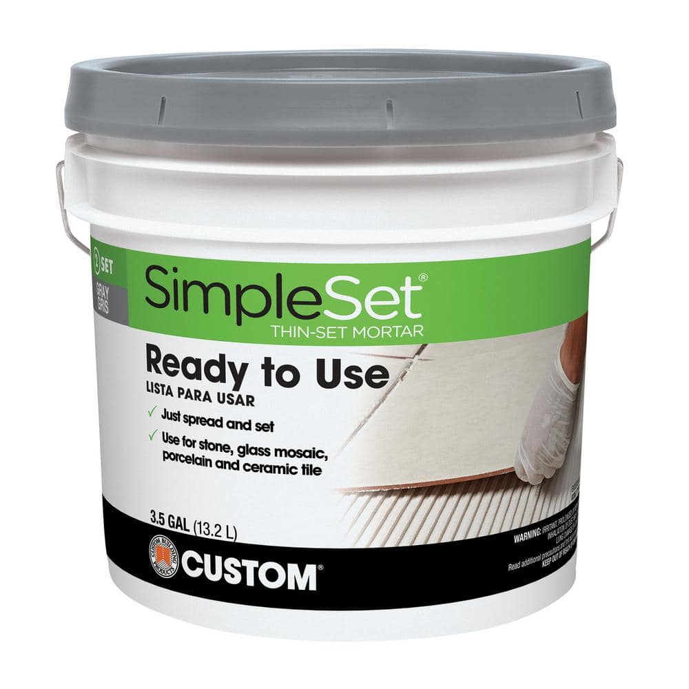 Custom Building Products SimpleSet 3 1/2 Gal. Gray Premixed Thinset Mo ...