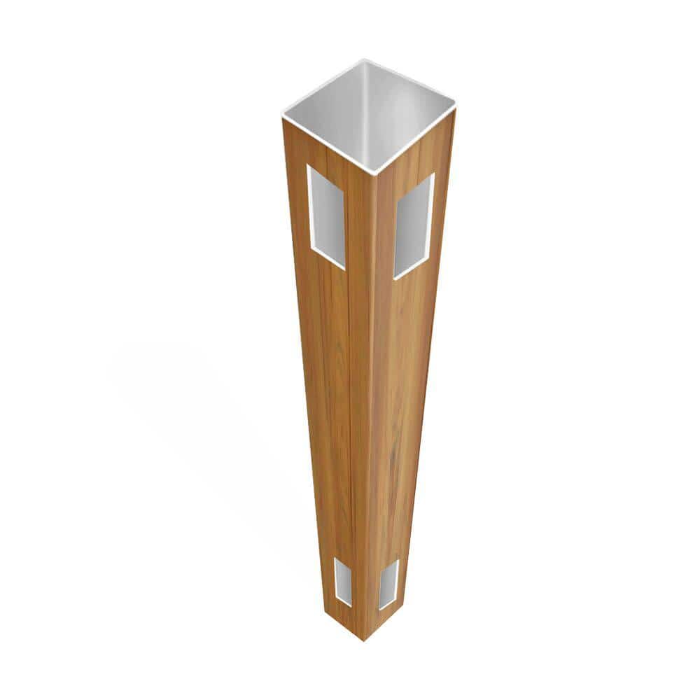 Veranda Linden Cypress Vinyl Fence Corner Post - 5 in. x 5 in. x 9 ft ...