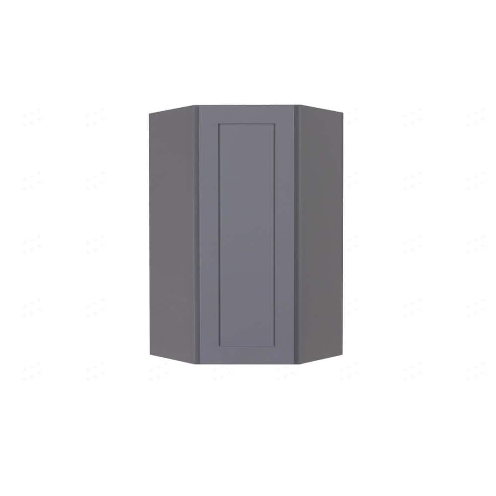 LIFEART CABINETRY Lancaster Gray Plywood Shaker Stock Assembled Wall D ...