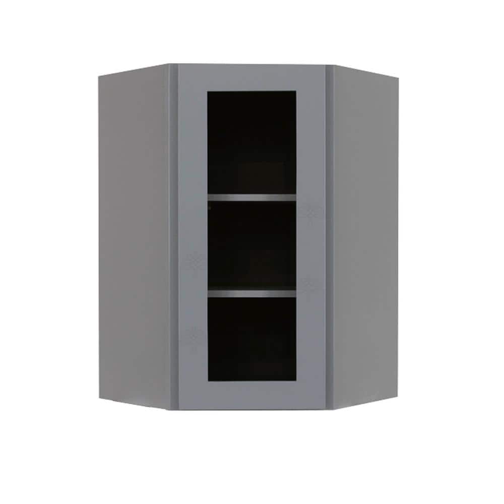 LIFEART CABINETRY Lancaster Gray Plywood Shaker Stock Assembled Wall D ...
