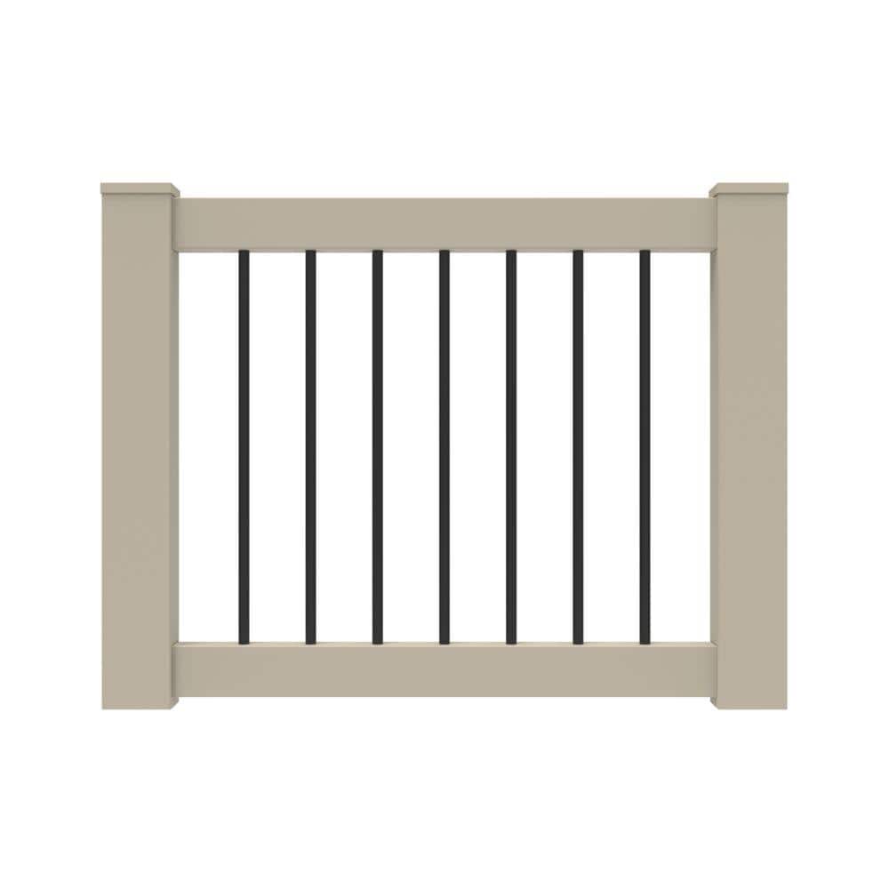 Bella Premier Series 46.5 in. x 36 in. Clay Vinyl Deck Railing Gate Ki ...