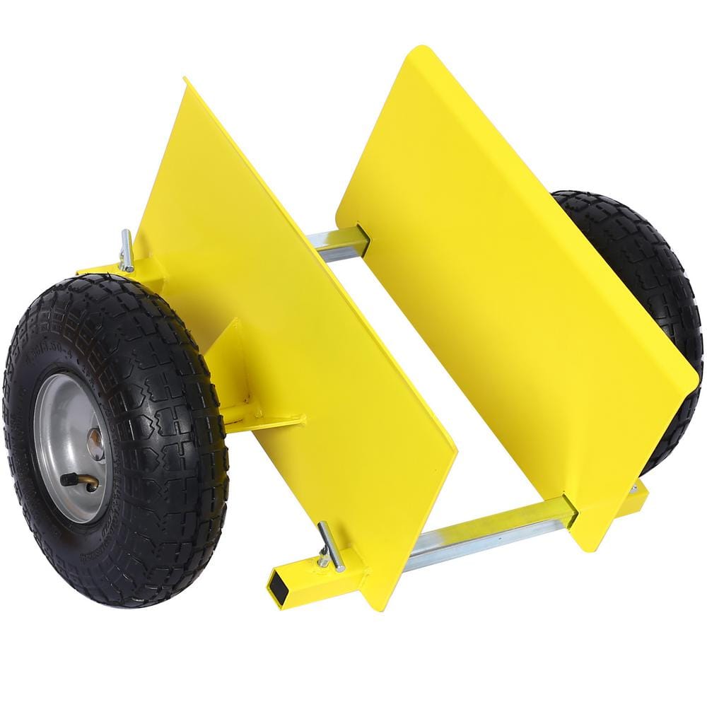 Yellow Panel Dolly Lumber Transfer with Pneumatic Wheels and 600 lbs ...