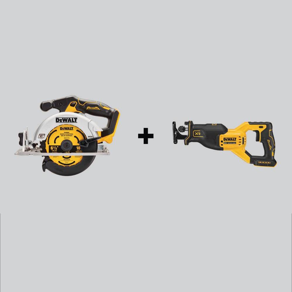 DEWALT 20V MAX Cordless Brushless Circular Saw and Reciprocating Saw C ...
