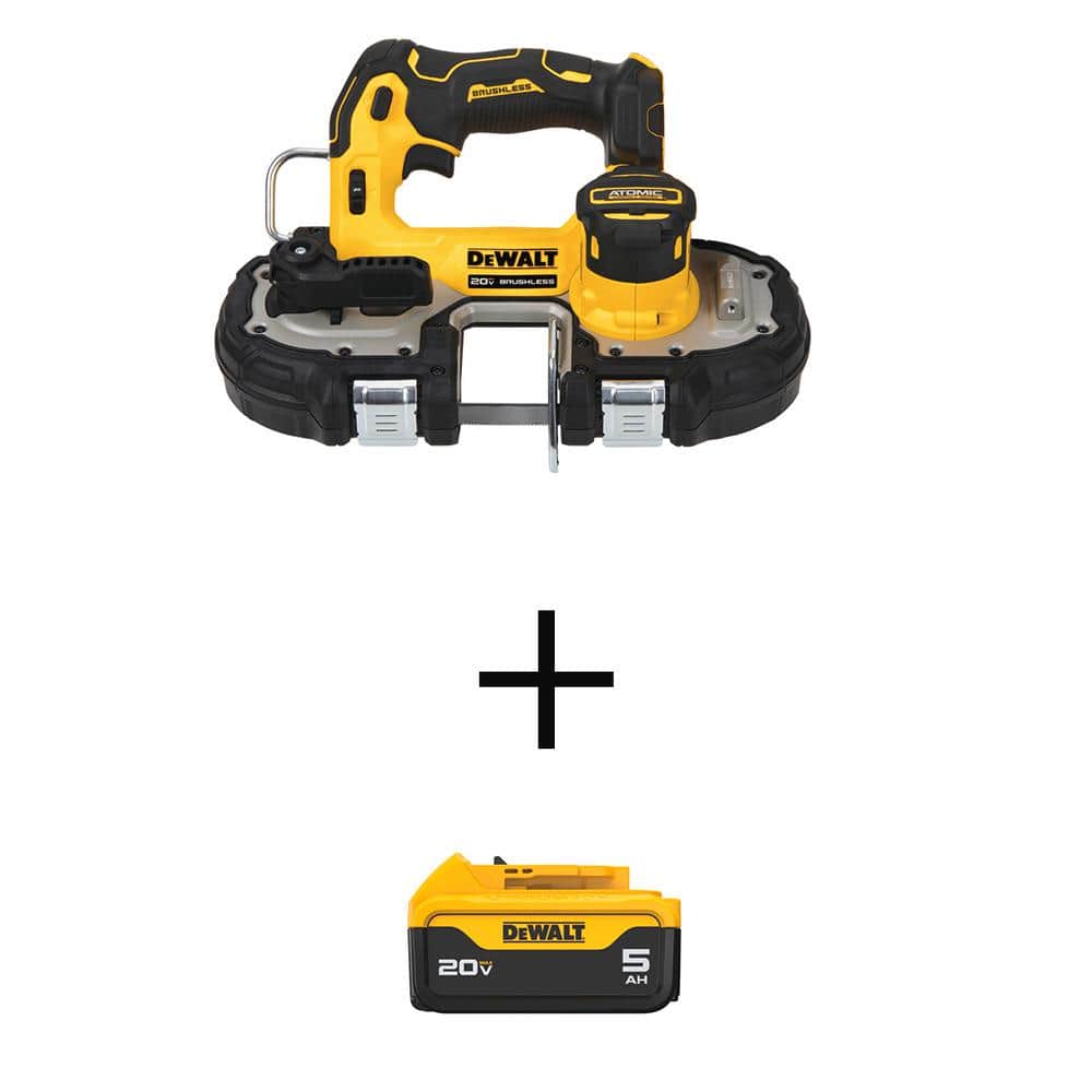 DEWALT ATOMIC 20V MAX Cordless Brushless Compact Bandsaw with 5.0Ah Ba ...