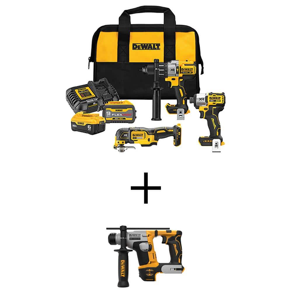 DEWALT 20V Lithium-Ion Cordless 3-Tool Combo Kit and 5/8 in. Hammer Dr ...