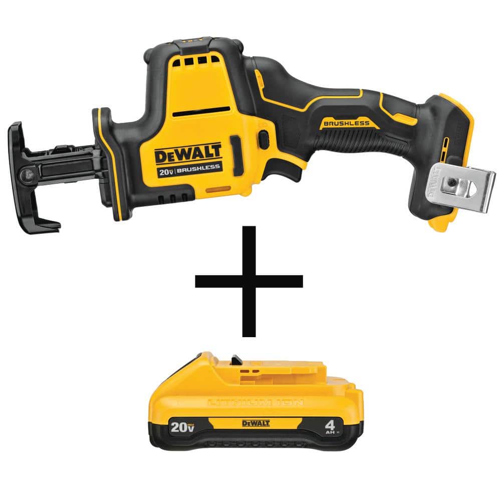 DEWALT ATOMIC 20V MAX Cordless Brushless Compact Reciprocating Saw wit ...