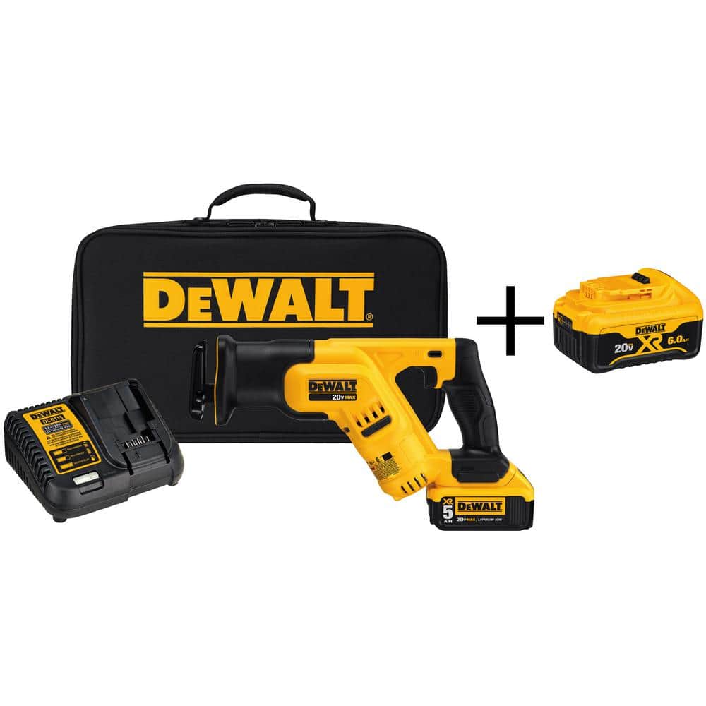 DEWALT 20-Volt MAX Lithium-Ion Cordless Compact Reciprocating Saw Kit ...