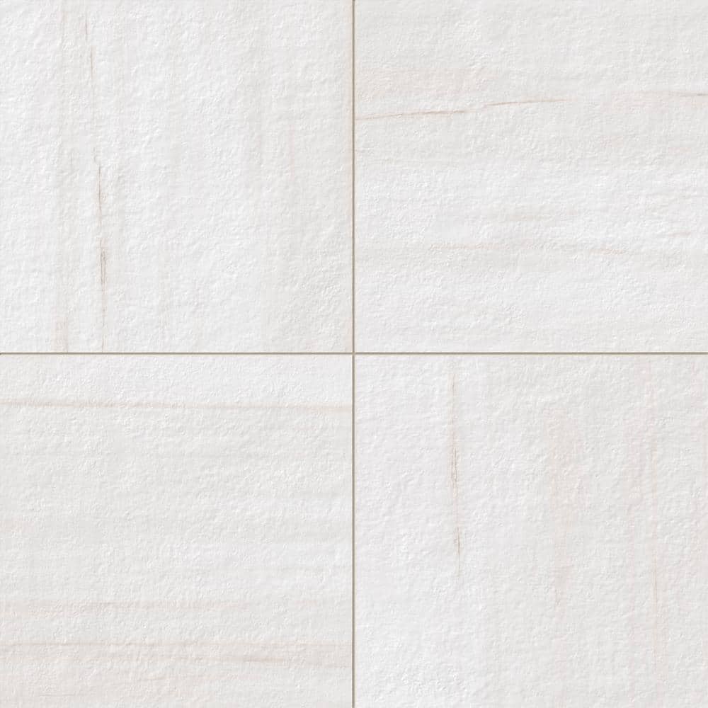 Impero Dolomite White 24 x 24 x 3/4 in. Marble-Look Porcelain Paver, C ...