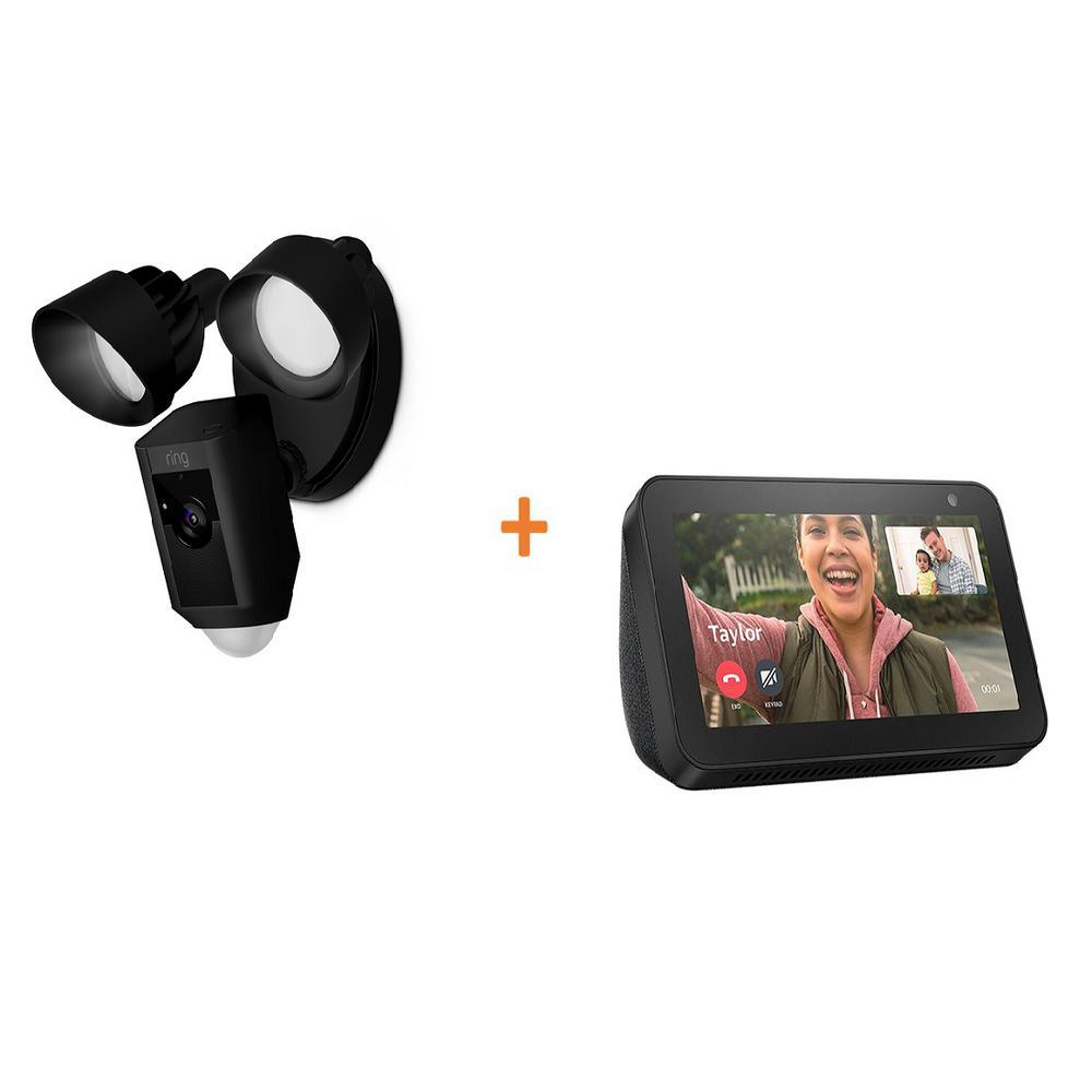 Wired Outdoor Wi-Fi Security Camera with Motion Activated Floodlight i ...