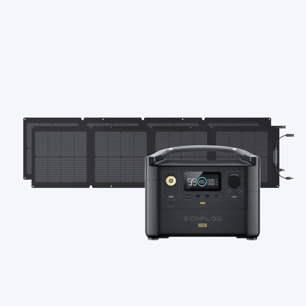 EcoFlow 600W Output/1200W Peak Push-Button Start Solar Generator RIVER ...