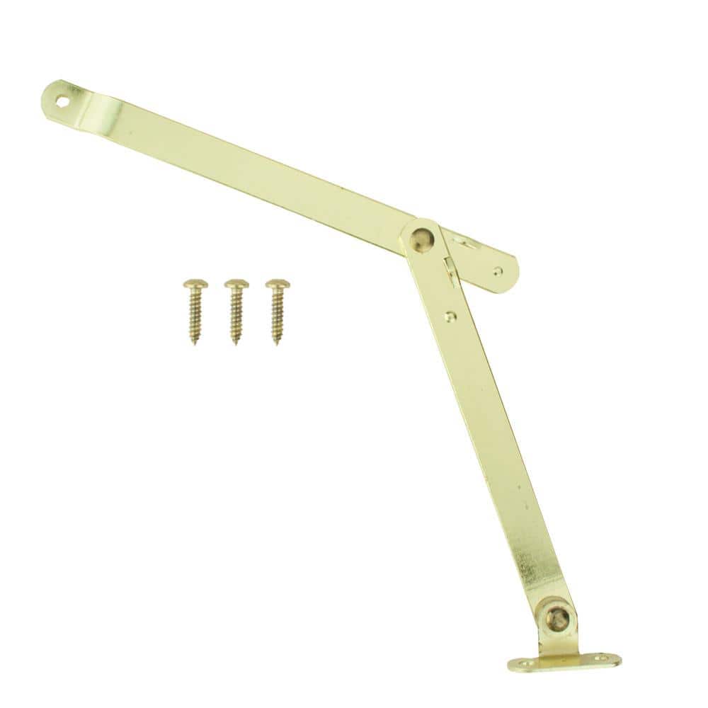Everbilt Bright Brass Lid Support Left-Hand Hinge, 6-7/8 in Reach ...