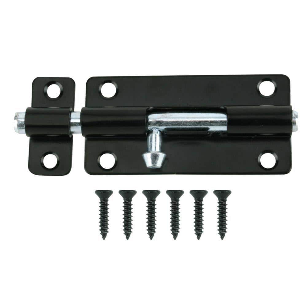 Everbilt 4 in. Black Barrel Bolt – Super Arbor