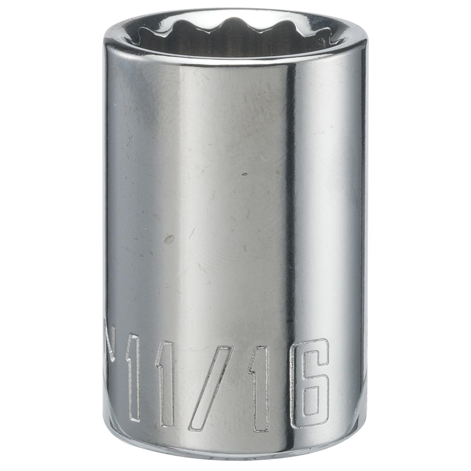 Craftsman SAE 12 Point Shallow Socket - 11/16 in. X 1/2 in. Drive ...