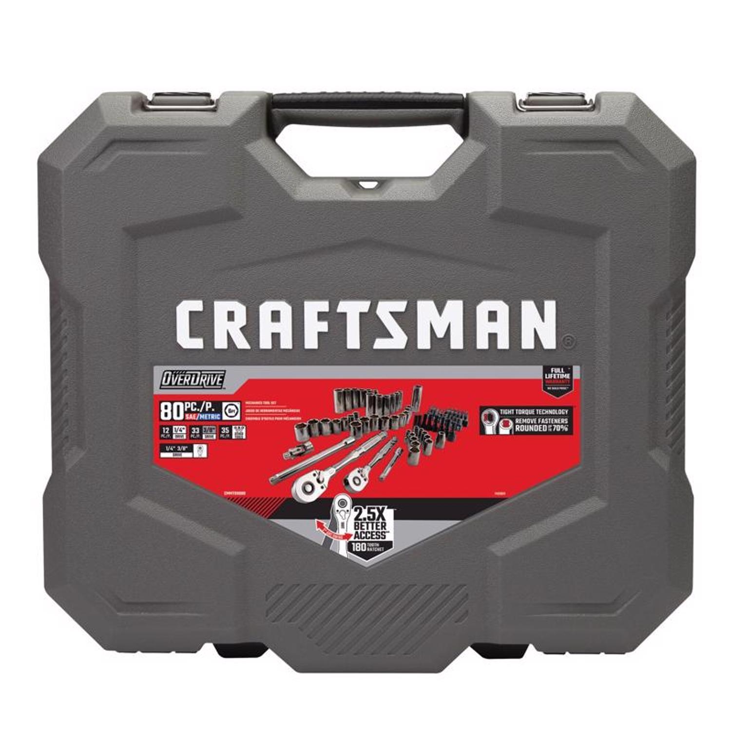 Craftsman OVERDRIVE 80 pc Mechanic's Tool Set - Metric/SAE 6 Point ...