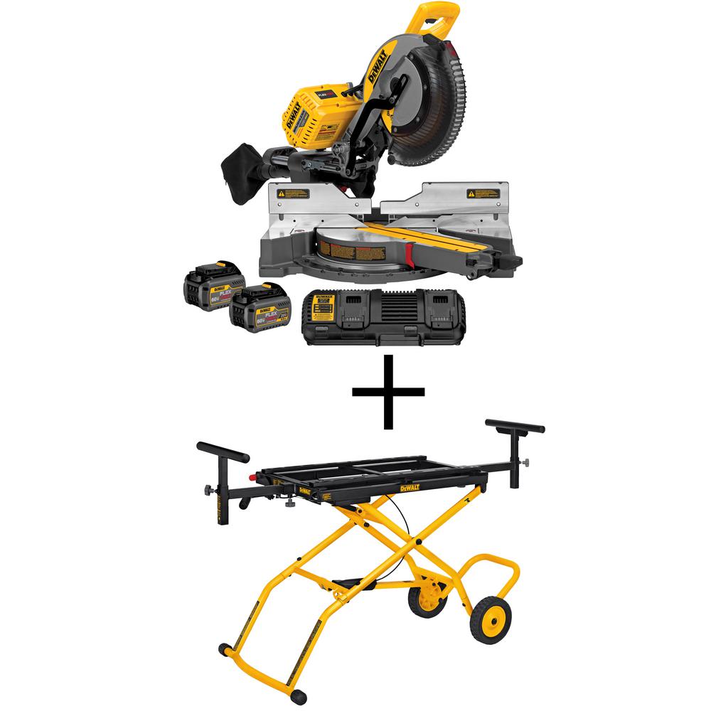 FLEXVOLT 120-Volt MAX Lithium-Ion Cordless Brushless 12 in. Sliding Mi ...