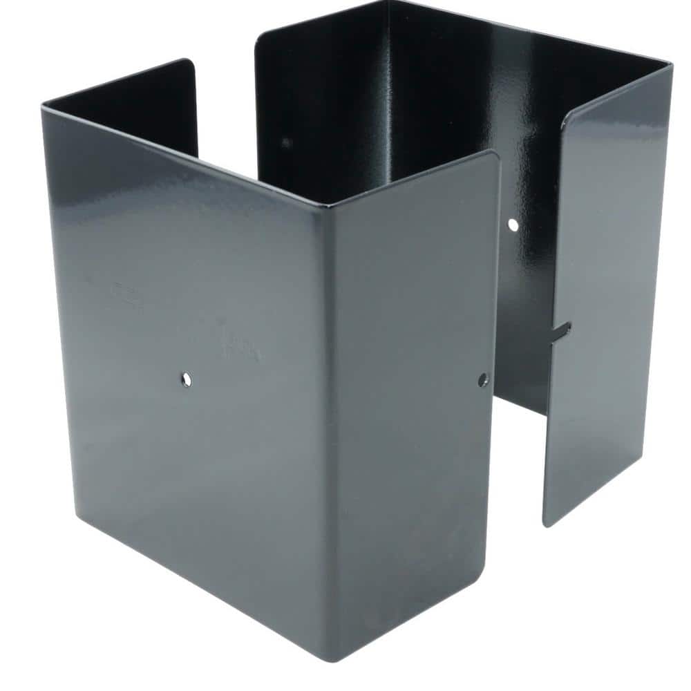 Fence Armor 5 in. x 5 in. x 1/2 ft. H Powder Coated Black - Galvanized ...