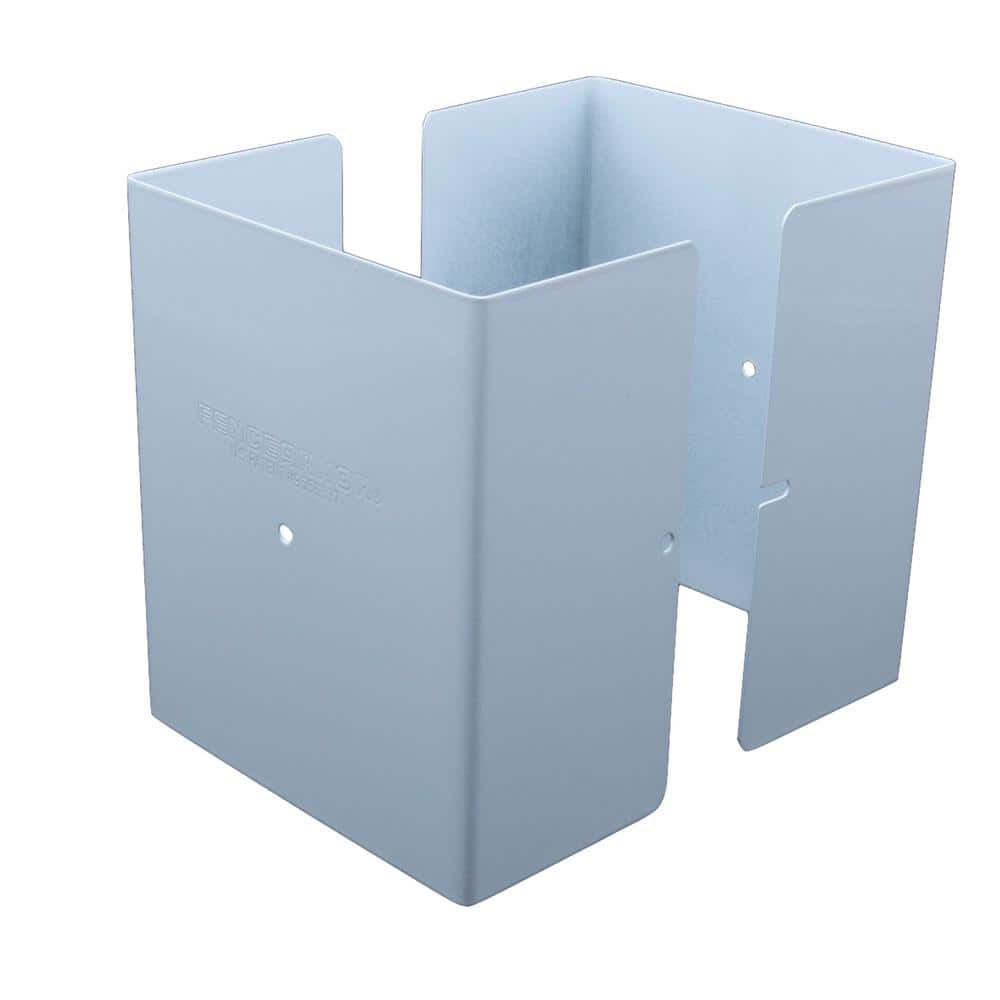 Fence Armor 5 in. x 5 in. x 1/2 ft. H Powder Coated White - Galvanized ...