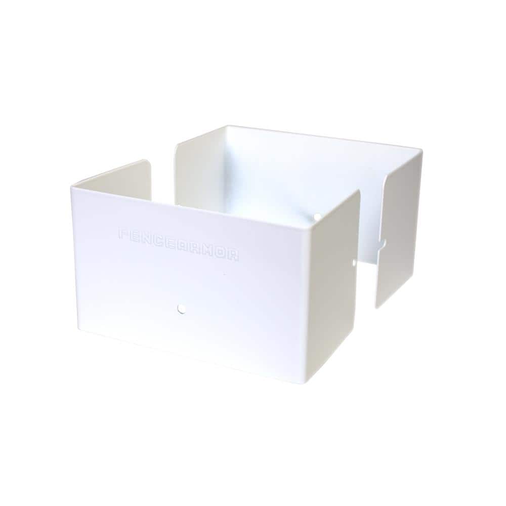 Fence Armor 5 in. L x 5 in. W x 1/4 ft. H White Fence Post Guard for W ...