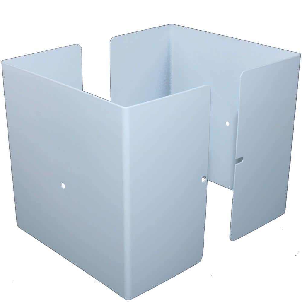 Fence Armor 6 in. x 6 in. x 1/2 ft. H Powder Coated White - Galvanized ...