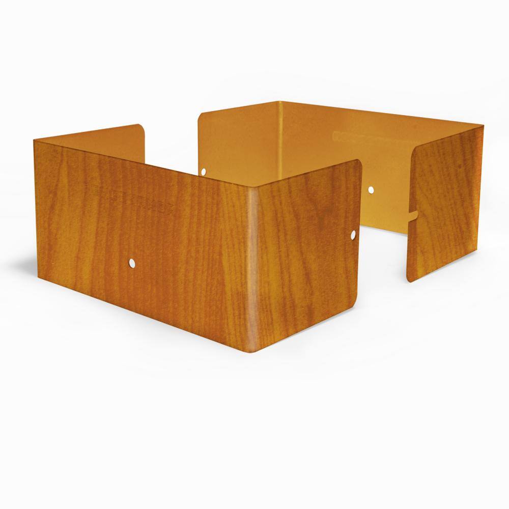 Fence Armor Redwood Fence Post Guard 5.5 in. L x 5.5 in. W x 3 in. H f ...