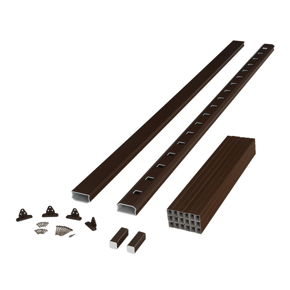 Fiberon BRIO 42 in. x 96 in. (Actual: 42 in. x 94 in.) Brown PVC Compo ...