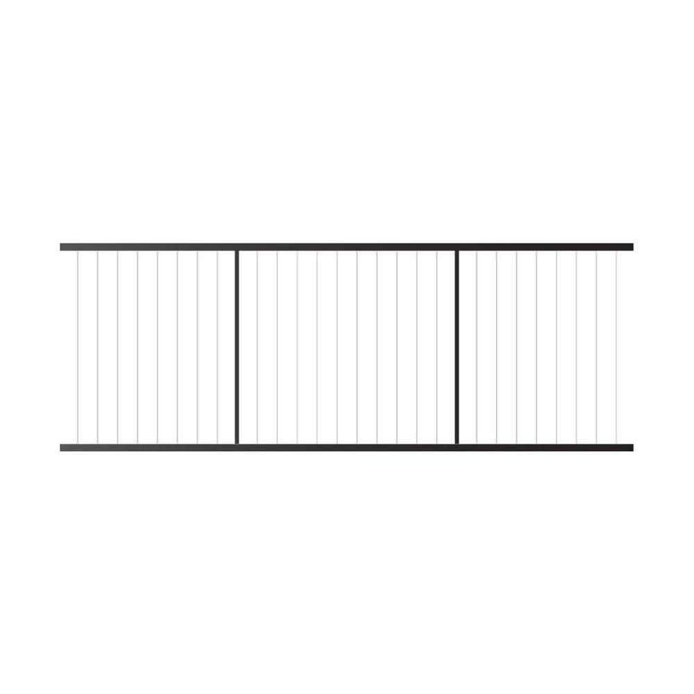 FORTRESS Fe26 Vertical Cable Rail 34 in. x 8 ft. Black Sand Railin.g L ...