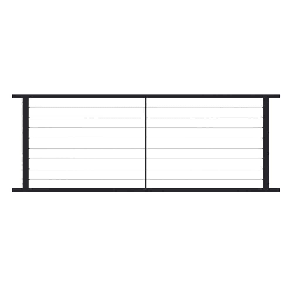 FORTRESS Fe26 Horizontal Cable Rail 34 in. x 8 ft. Black Sand Steel Ra ...