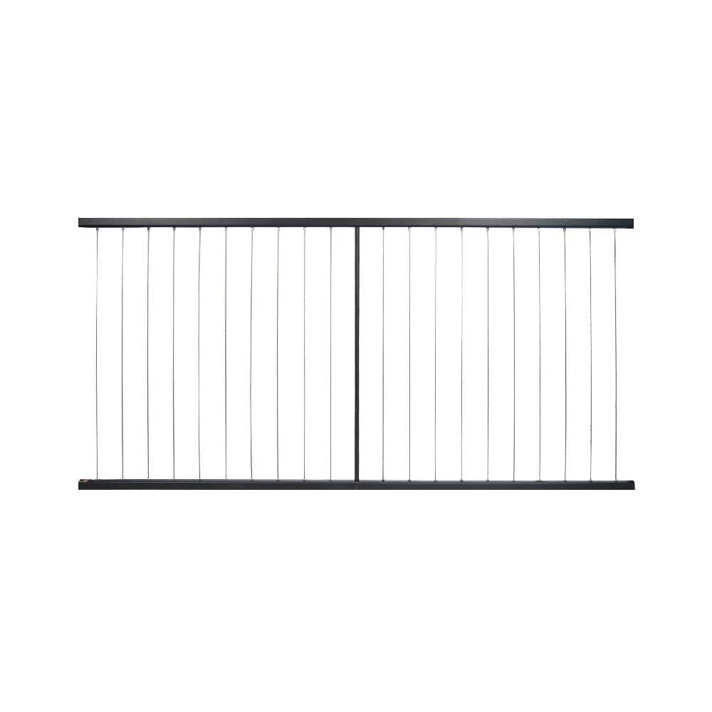 FORTRESS Fe26 Vertical Cable Rail 40 in. x 6 ft. Black Sand Steel Rail ...