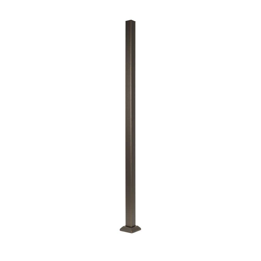 FORTRESS Fe26 2 in. x 55.5 in. Bronze Steel Railing Post for Stairs ...