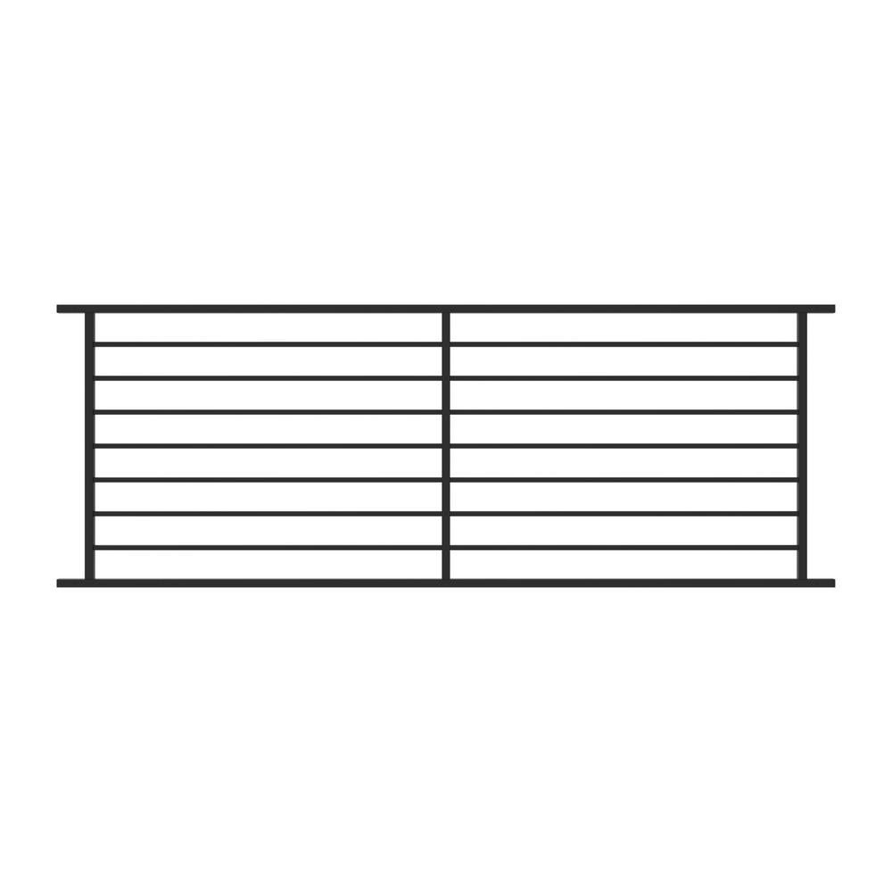 FORTRESS Fe26 Axis 34 in. H x 8 ft. W Black Steel Railing Level Panel ...