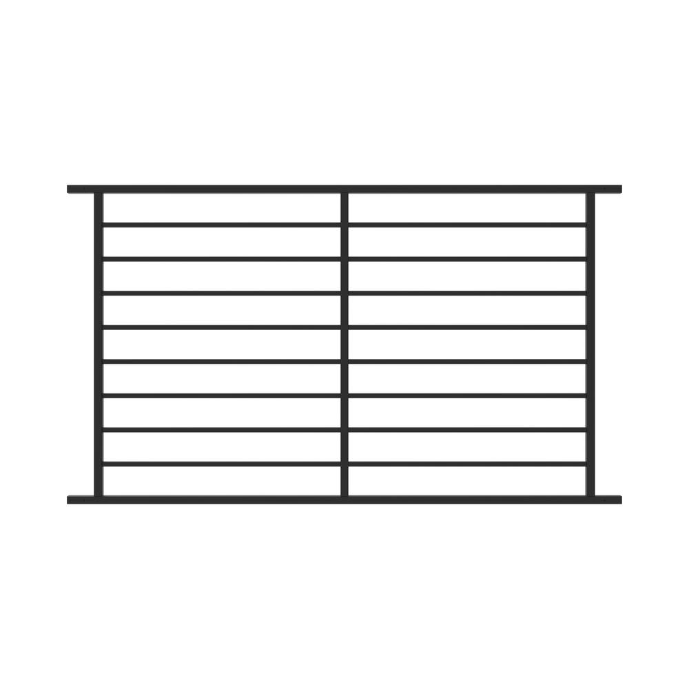 FORTRESS Fe26 Axis 40 in. H x 6 ft. W Black Steel Railing Level Panel ...