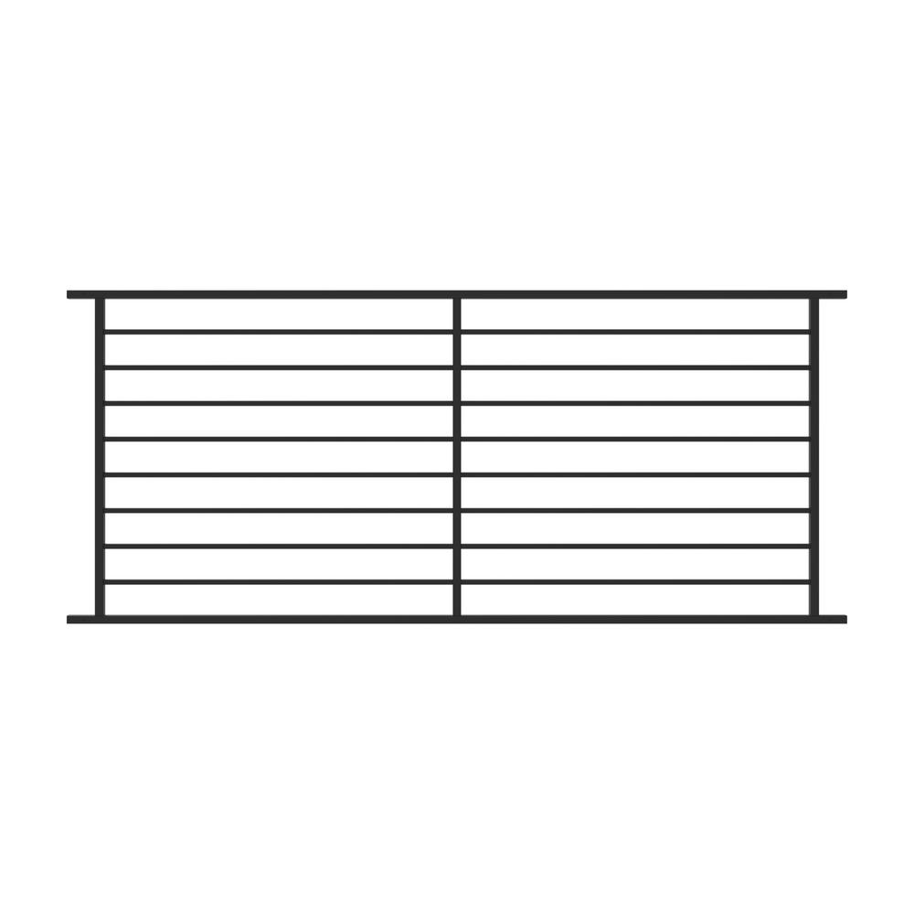 FORTRESS Fe26 Axis 40 in. H x 8 ft. W Black Steel Railing Level Panel ...