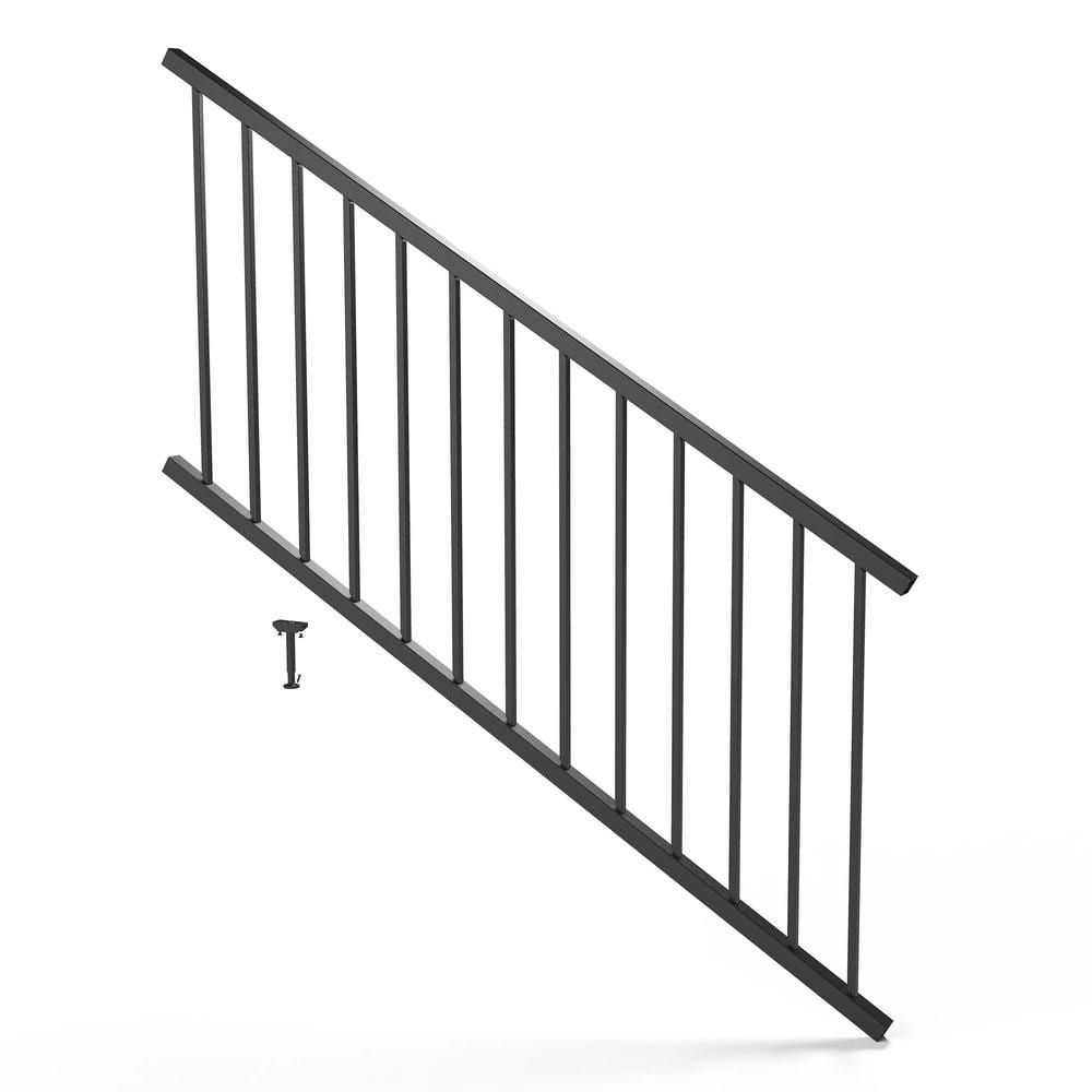 FORTRESS Inspire Railing 32.5 in. H x 6 ft. W Aluminum Black Sand Stai ...