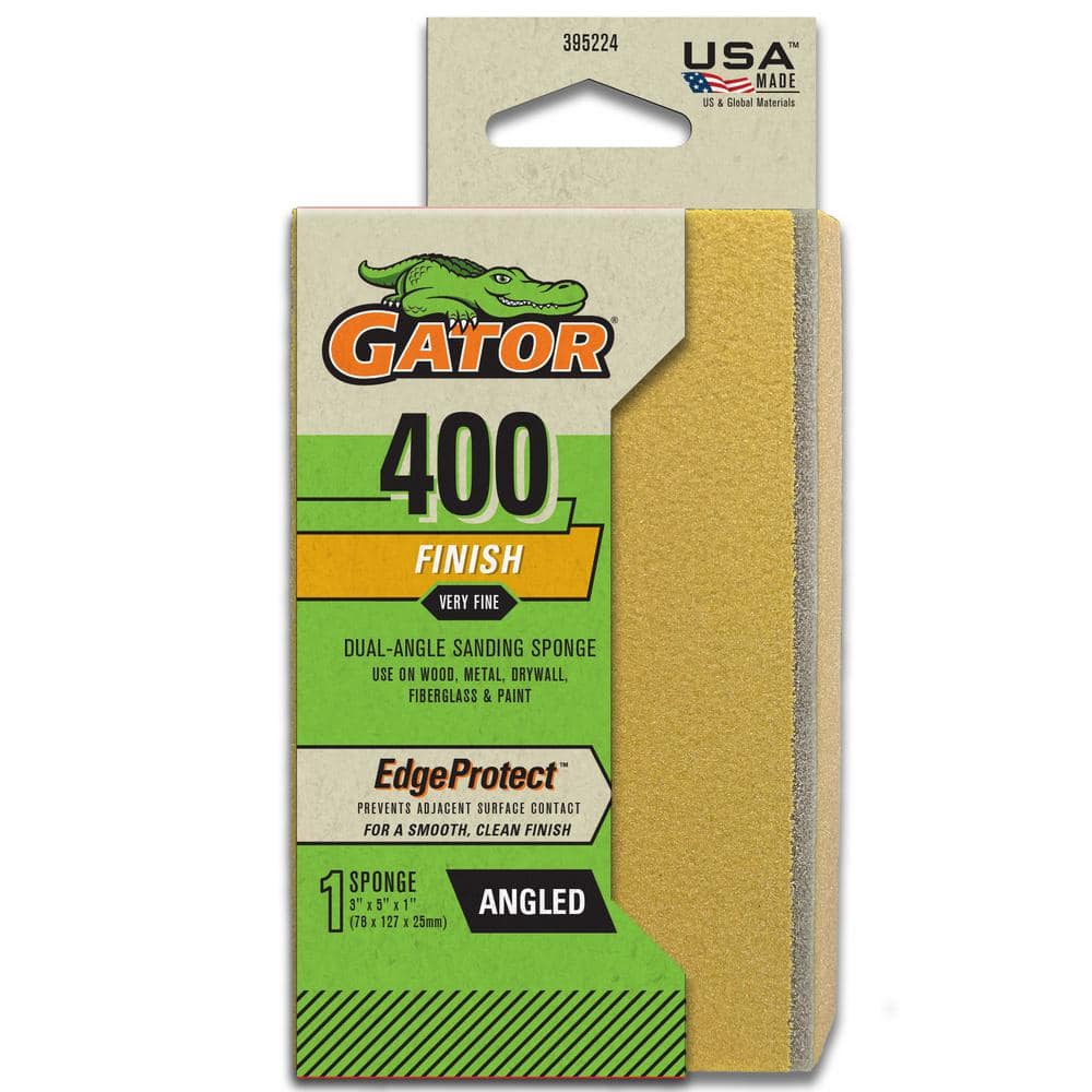 Gator Edge Protect 3 in. x 5 in. x 1 in. 400-Grit Angled Medium Sandin ...