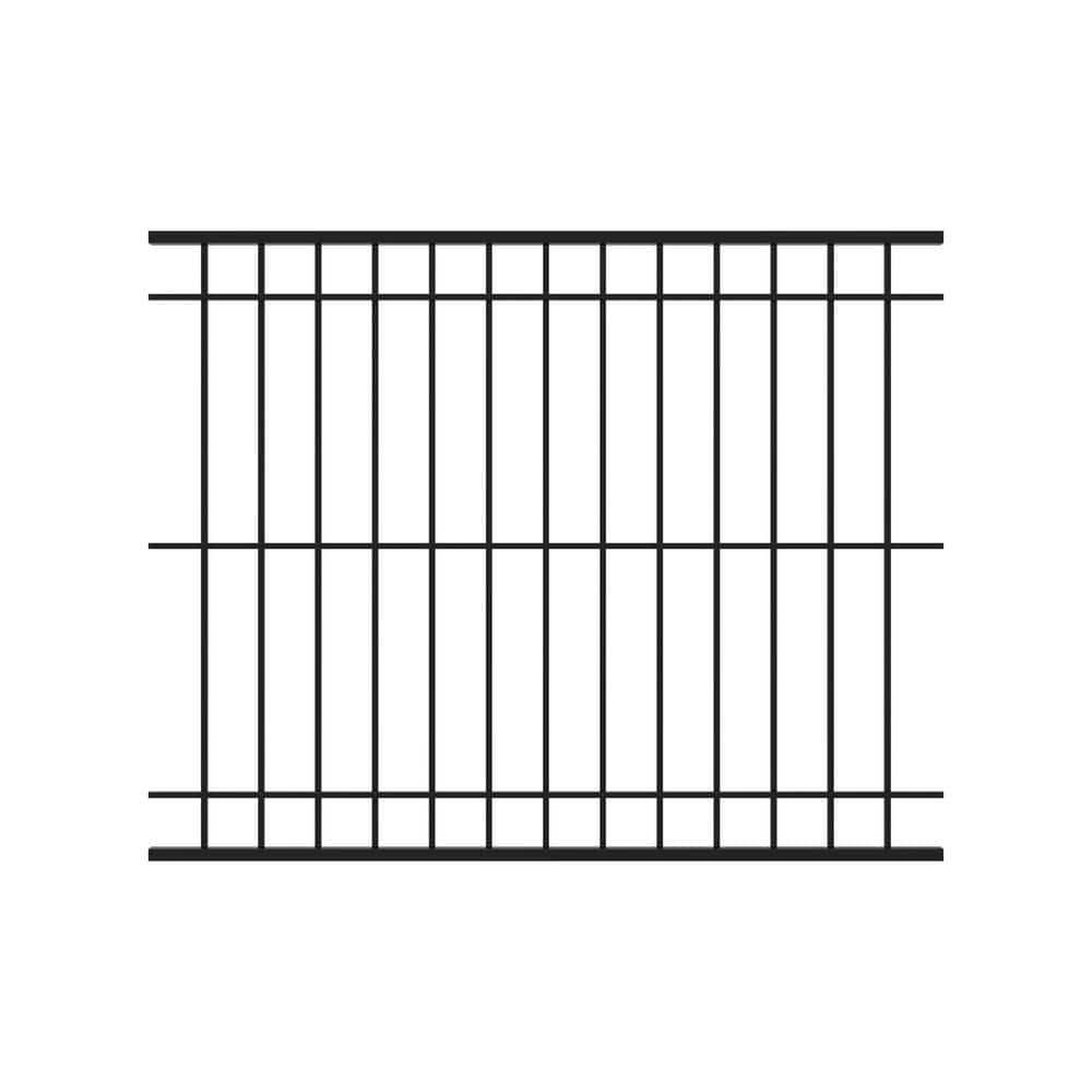 Fortress Building Products Estate 6.25-ft H x 94-in W Gloss Black Stee ...