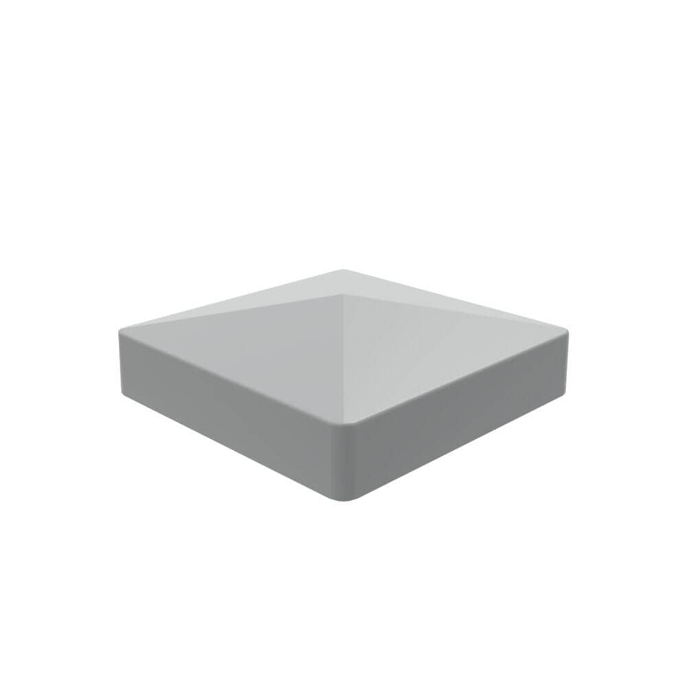 5 in. x 5 in. Gray Vinyl Fence Pyramid Post Top – Super Arbor