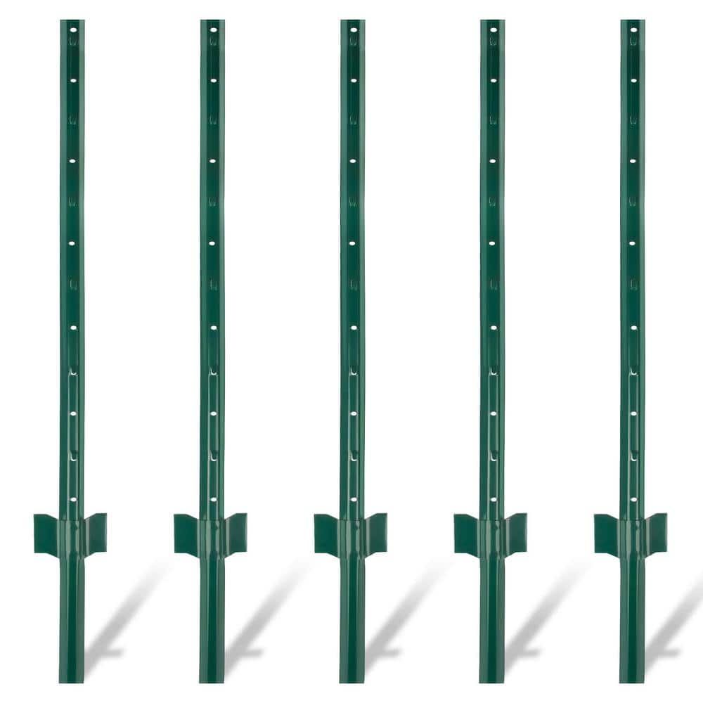 Angel Sar 3 ft. Light Duty Metal Fence Posts, Steel Fence U-Post for W ...