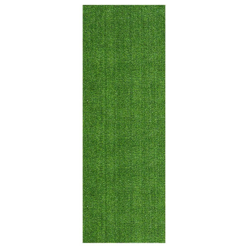 Ottomanson Evergreen Collection Waterproof Solid Grass Design 2x13 Ind ...