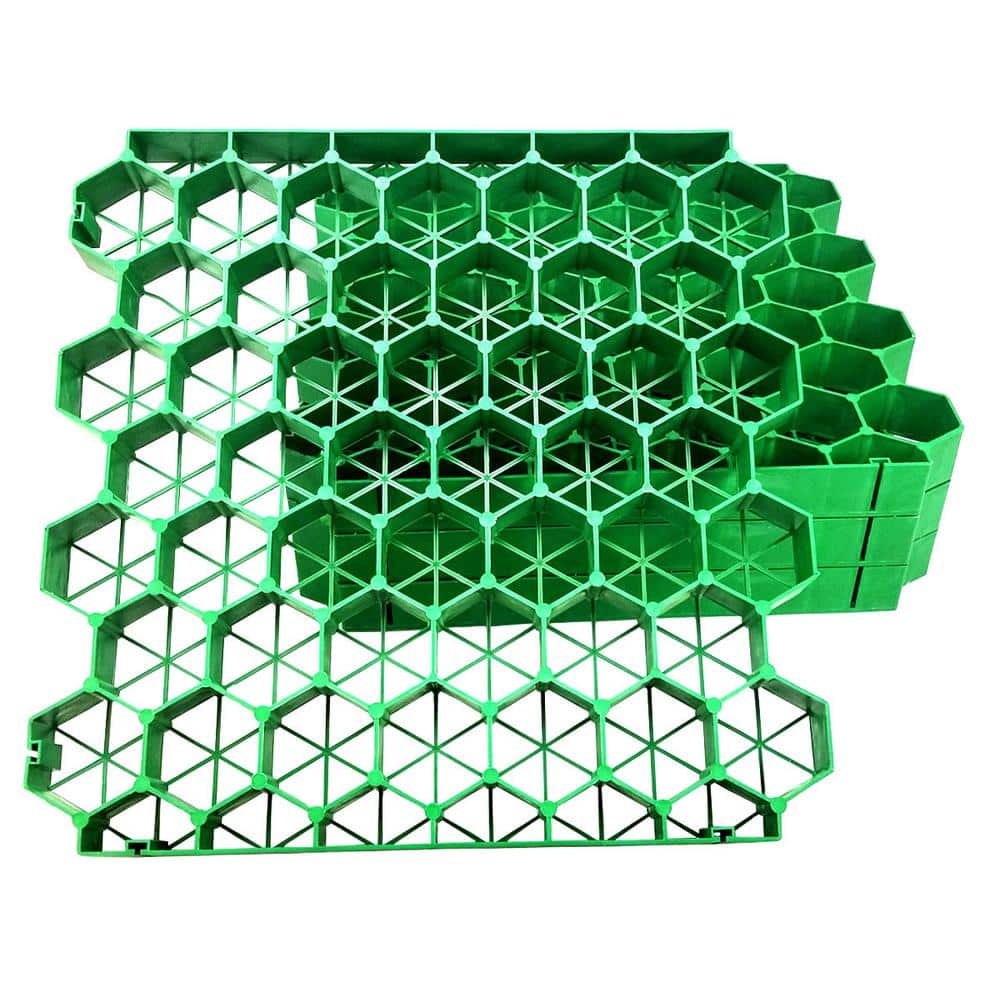 Techno Earth 19.7 in. x 19.7 in. x 1.9 in. Green Permeable Plastic Gra ...