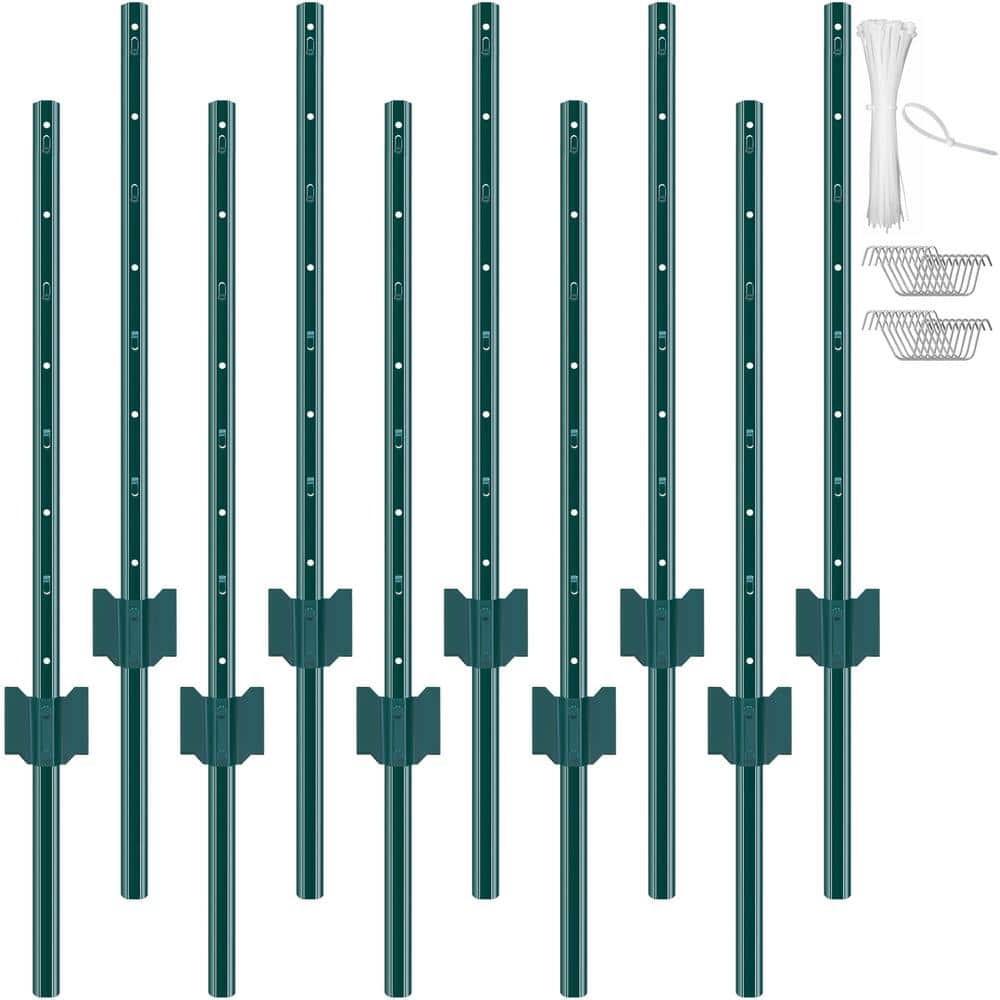VEVOR 3 ft. Fence Post, T-Post Heavy-Duty Metal Fence Posts, Sturdy St ...