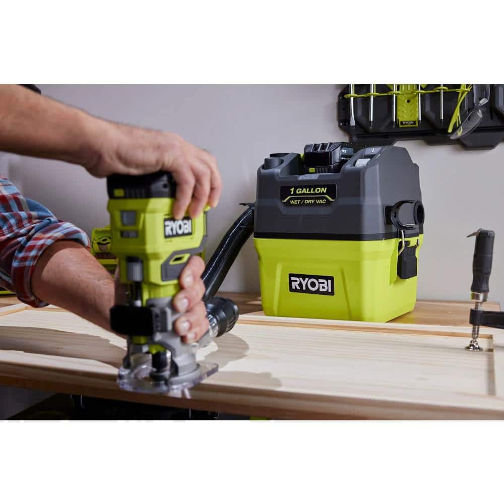 RYOBI ONE+ 18V Cordless 1 Gal. Wet/Dry Vacuum (Tool Only) with Replace ...