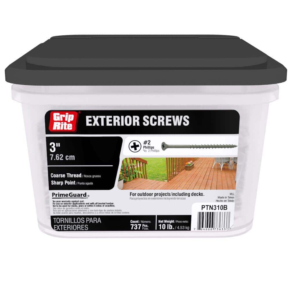 Grip-Rite #9 x 3 in. #2 Phillips Bugle Head Coarse Thread Coated Exter ...