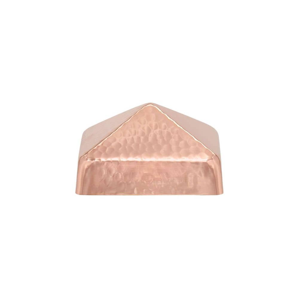 Protectyte 4 in. x 4 in. Hammered Copper Pyramid Slip Over Fence Post ...