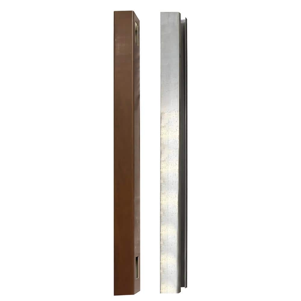 CREATIVE SURFACES Woodgrain Vinyl Hickory Fence Post with Aluminum Ins ...